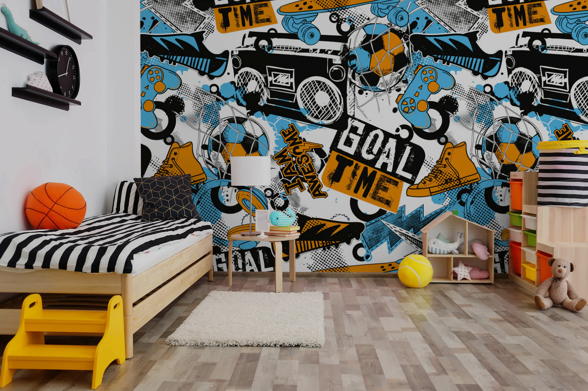 "9 Inspiring Boys' Room Wallpaper Design Ideas: Sports, Space and ...